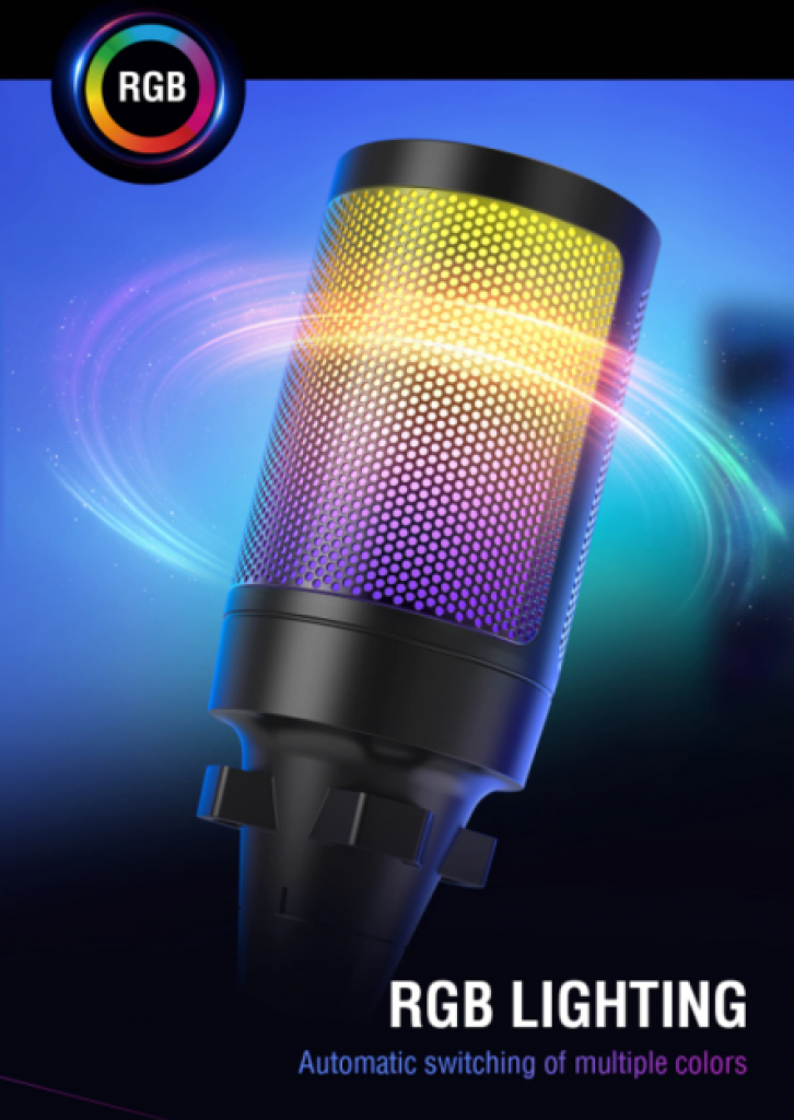 Купить Конденсаторный игровой микрофон FIFINE A6 RGB Ampligame с поп ...